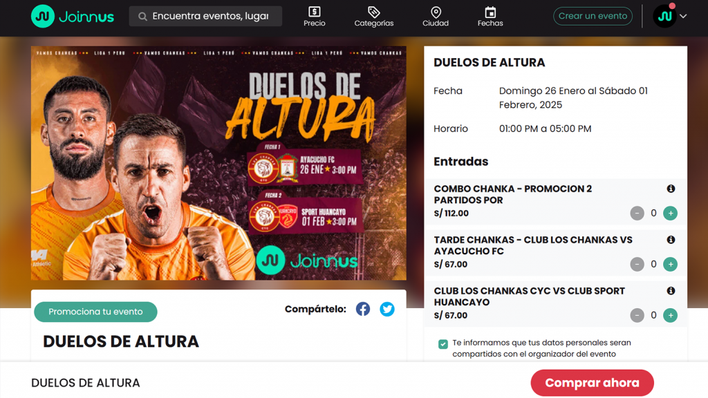 Duelos de altura: Cómo comprar tus entradas para los partidos de Los Chankas - Blog Joinnus