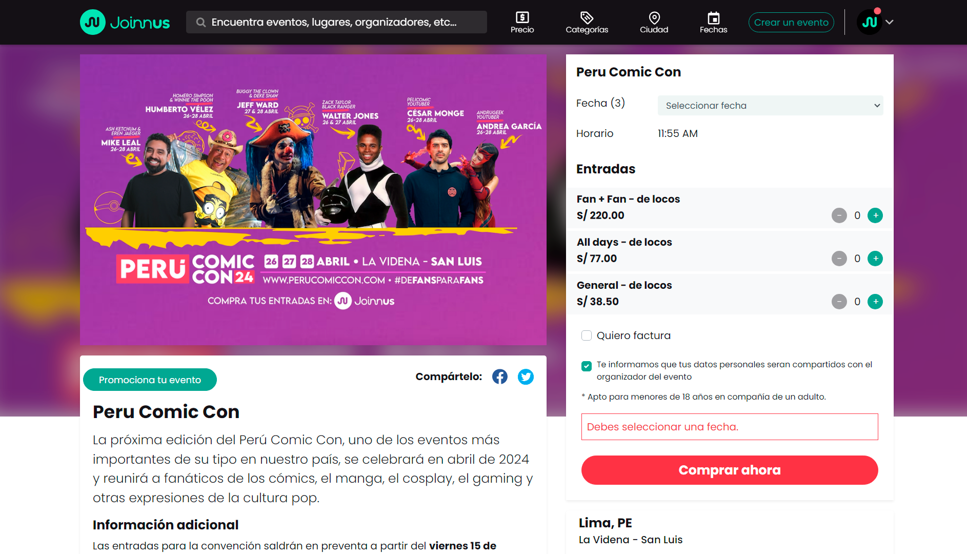 peru-comic-con-24-como-comprar-2 - Blog Joinnus