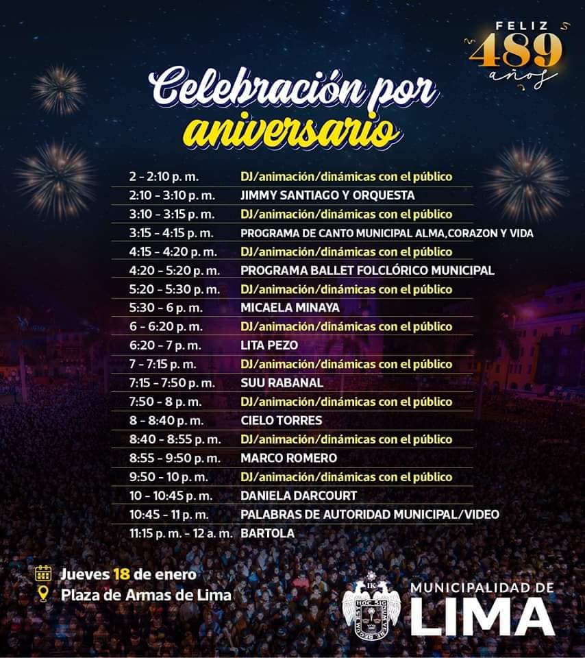 Aniversario de Lima: Conoce el cronograma de actividades para celebrar sus 489 años - Blog Joinnus