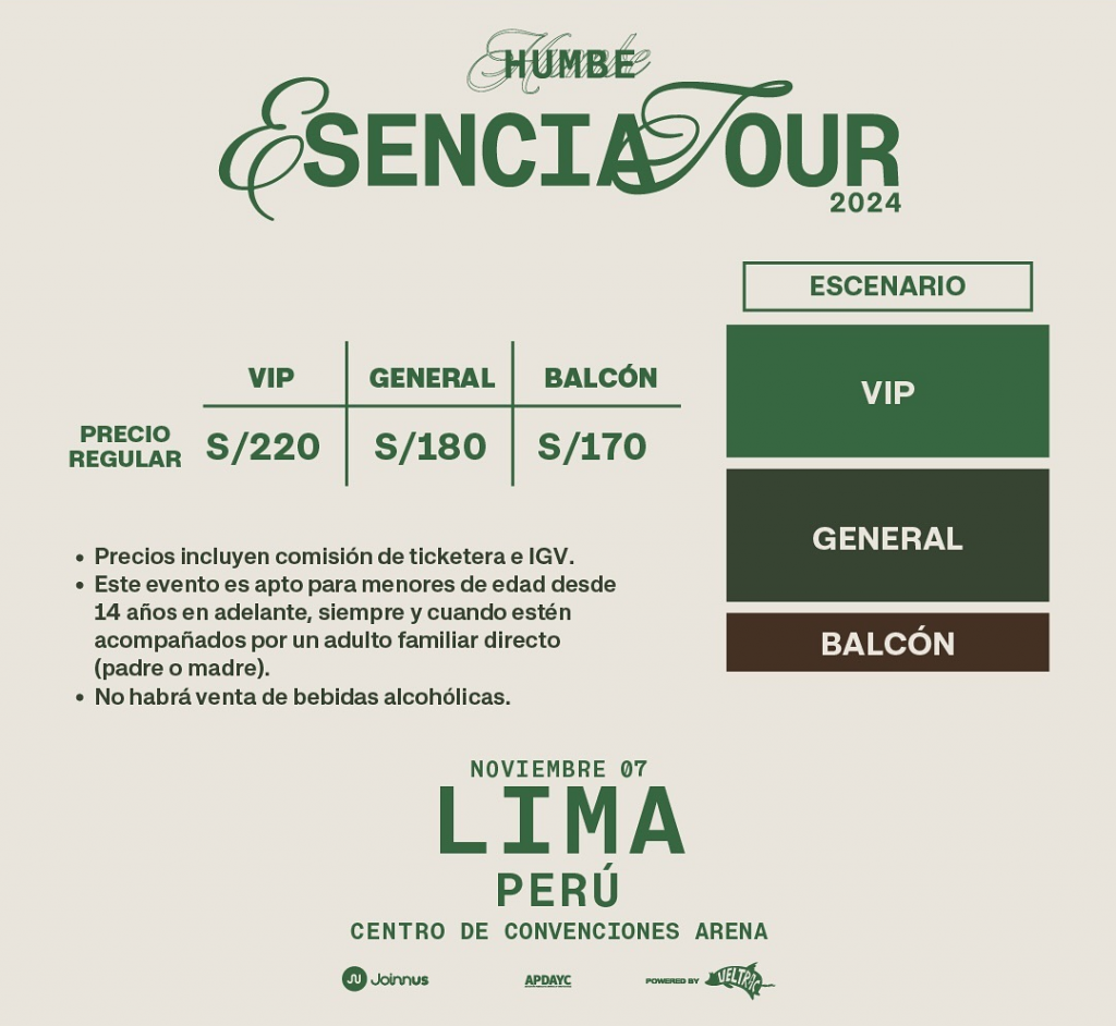 Humbe llega por primera vez a Lima con su gira Esencia Tour - Blog Joinnus