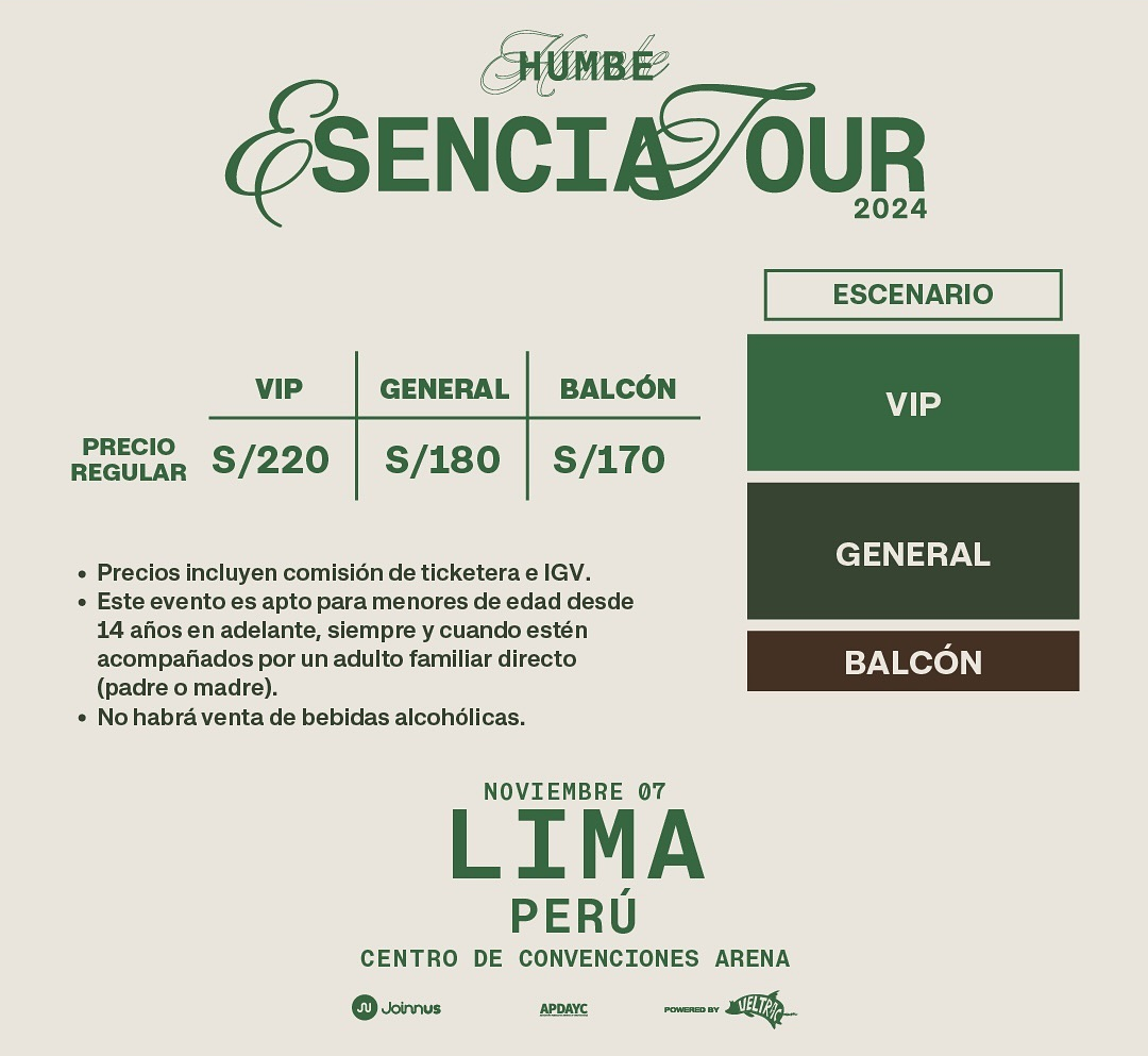 Humbe llega por primera vez a Lima con su gira Esencia Tour - Blog Joinnus